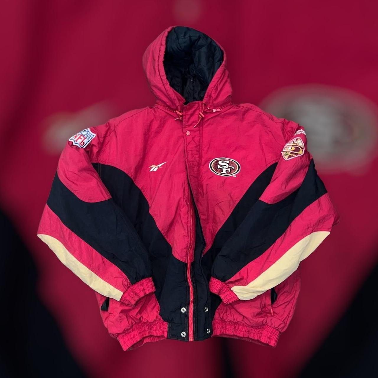 Vintage 49ers Reebok Puffer Jacket NFL Pro Line... - Depop