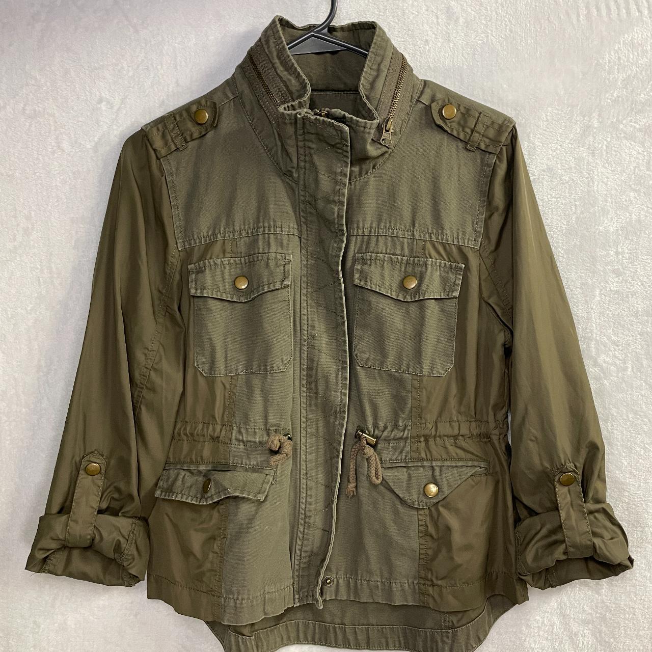American Rag CIE Womens Green Military Jacket, Size... - Depop