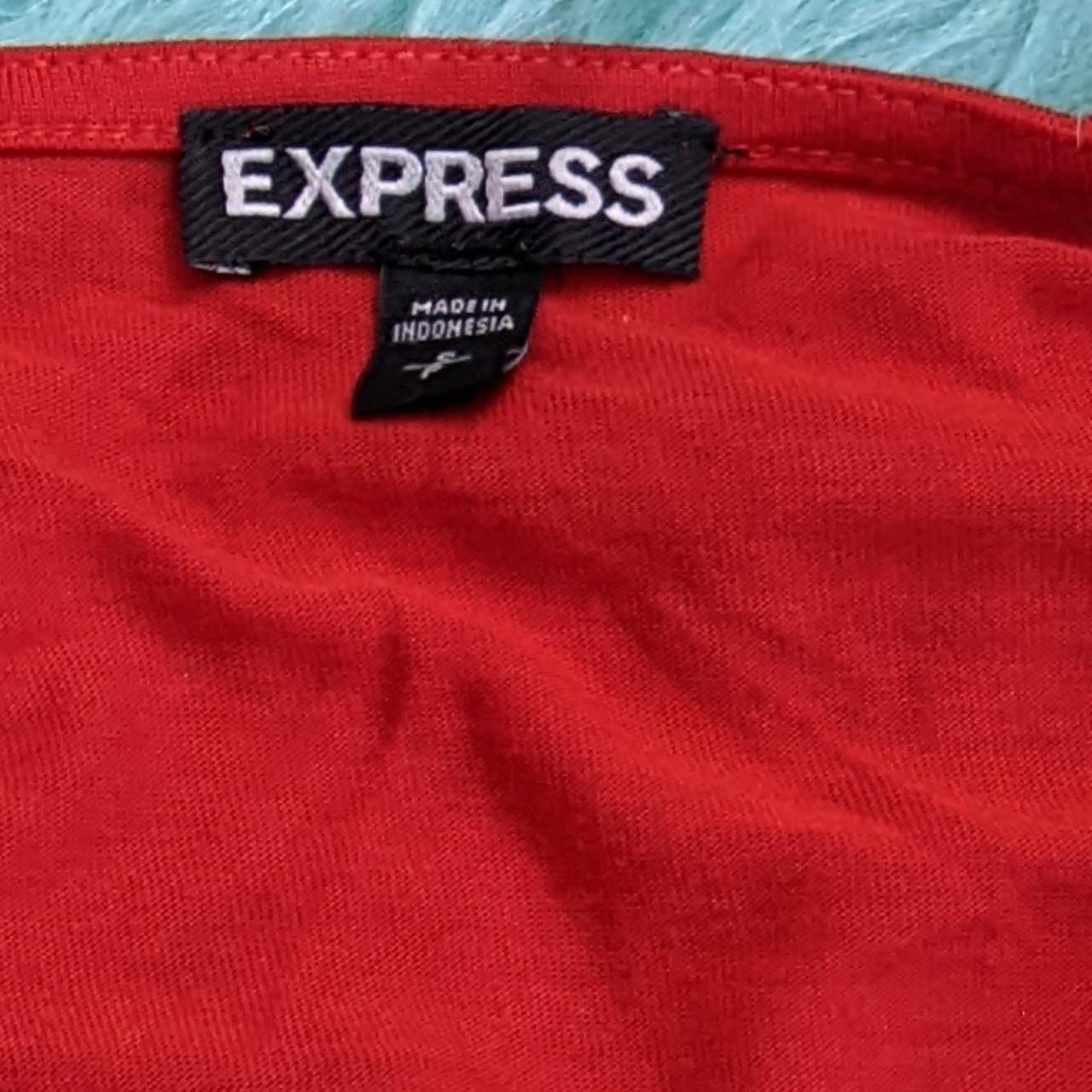 Red dress by Express. Drapes wonderfully. Very very... - Depop