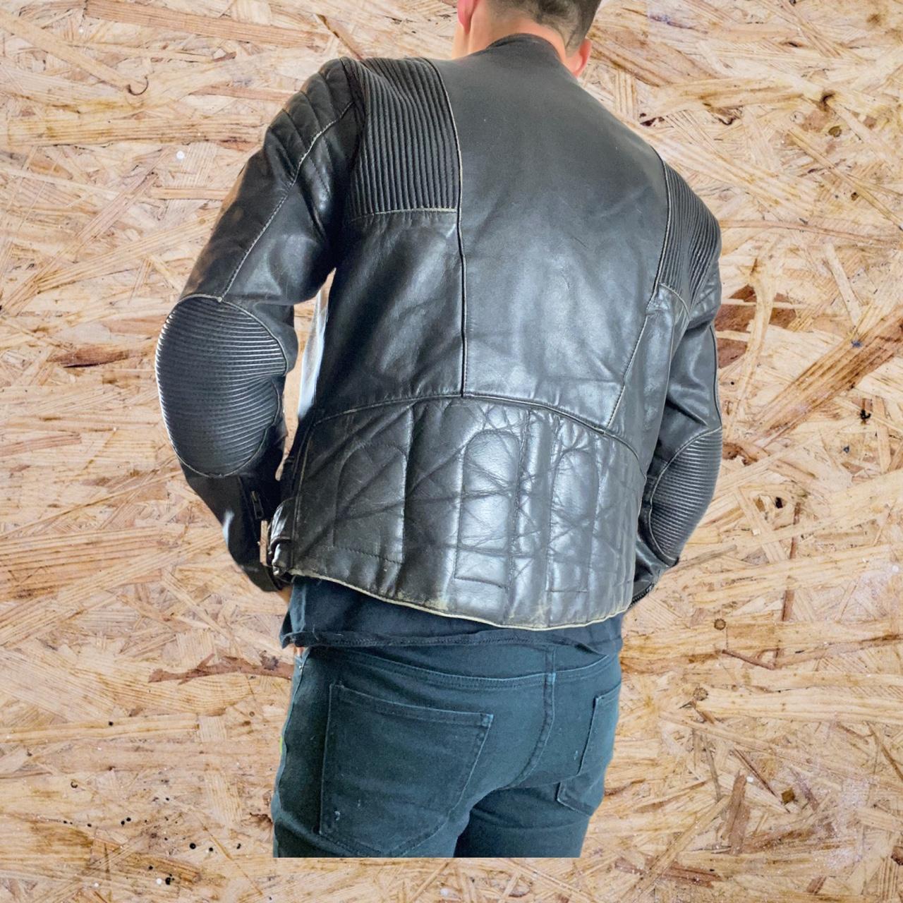 Bobo Leather Biker Jacket Size 40 Mens Black Padded... - Depop