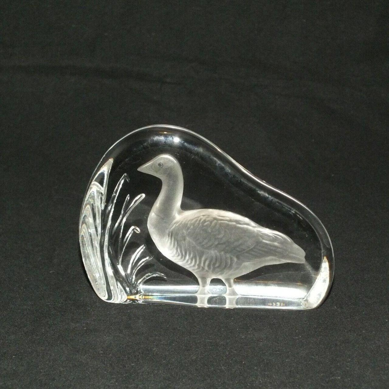 Vintage Wedgewood Crystal Goose Paperweight Ornament... - Depop