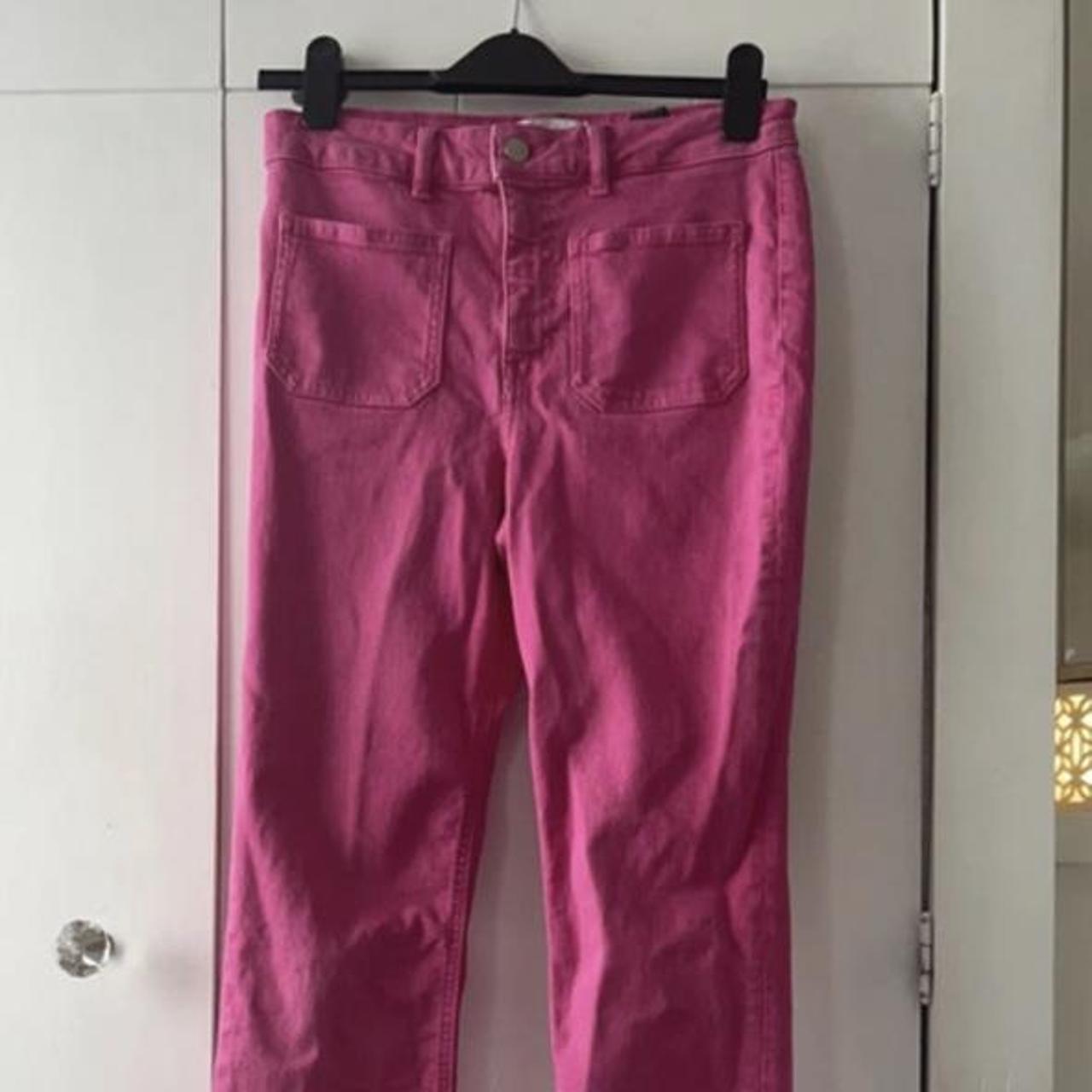 Zara Women's Pink Jeans | Depop