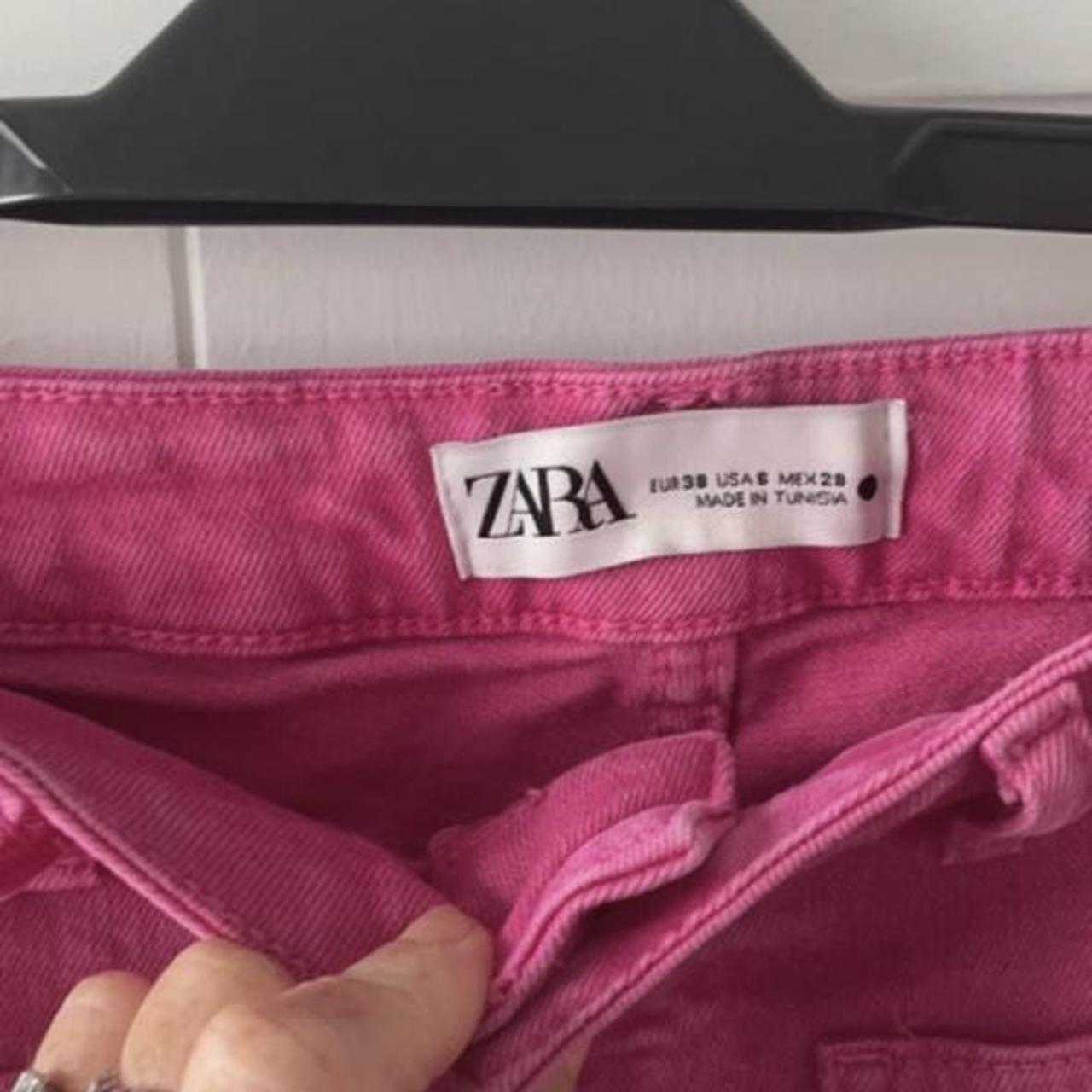 Zara Women's Pink Jeans | Depop