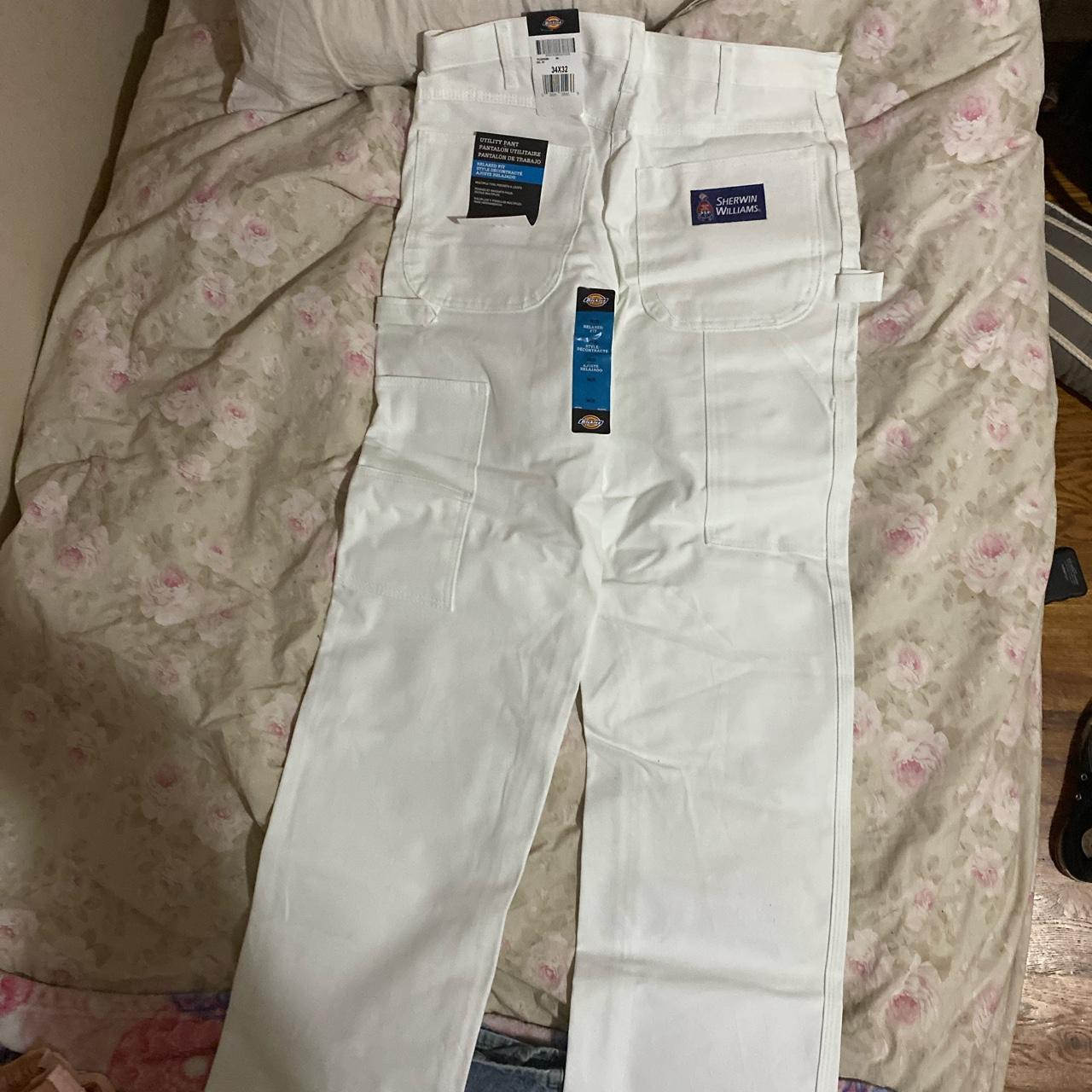 White Dickies X Sherman Williams Cargo Pants Size Depop
