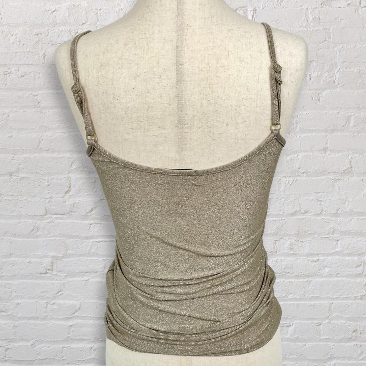 Shimmery Gold Cami/Tank by Boutique Essentials -... - Depop