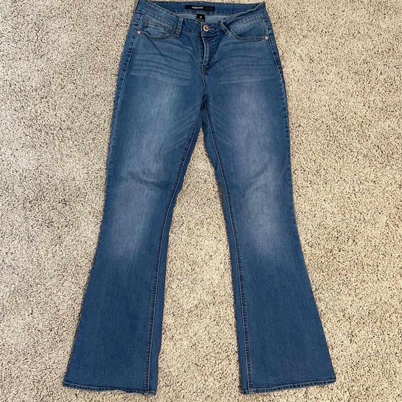 Jordache High Rise Slime Flare Jeans (10) Smoke... - Depop