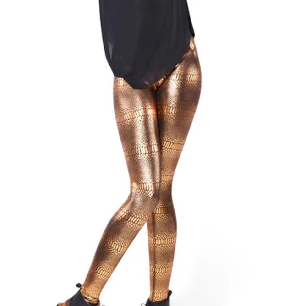 BlackMilk Copper Anaconda Foil Leggings. Size XS.... - Depop
