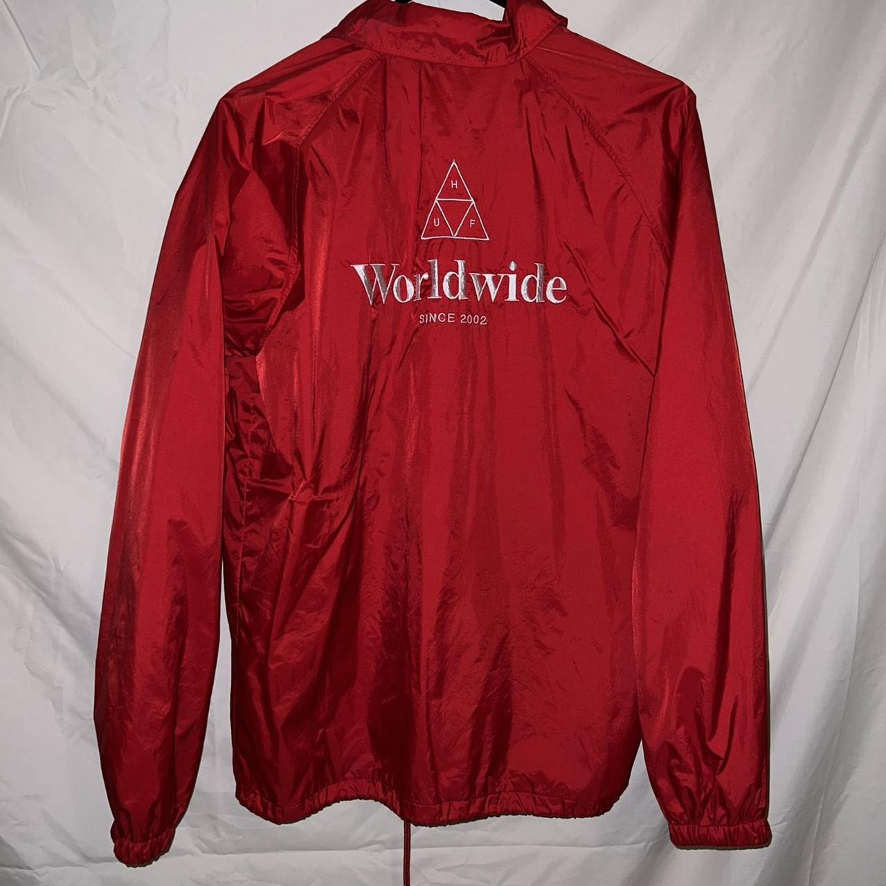 Red HUF Coach Jacket #huf #skate #skatewear... - Depop