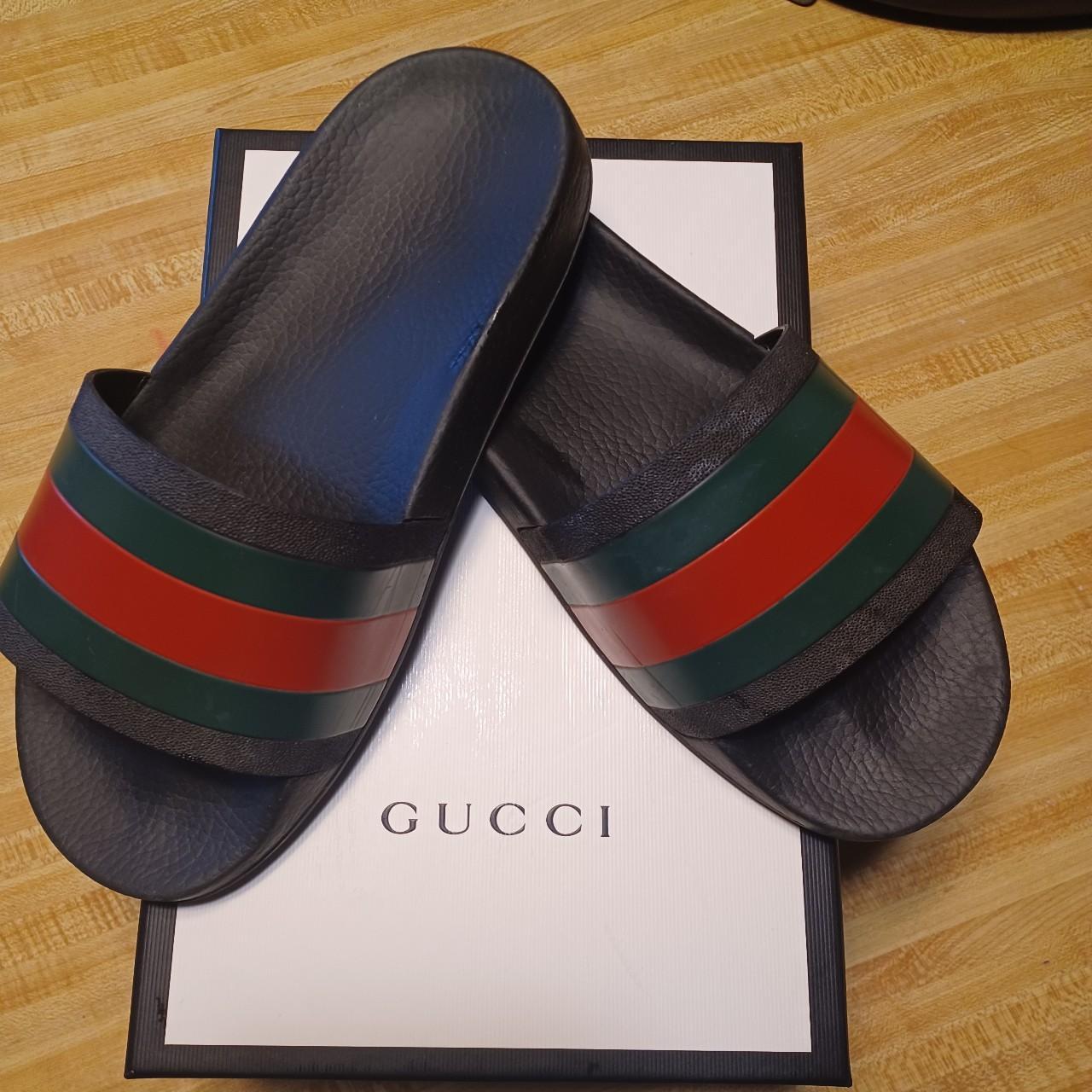 Gucci Men's Black Slides | Depop
