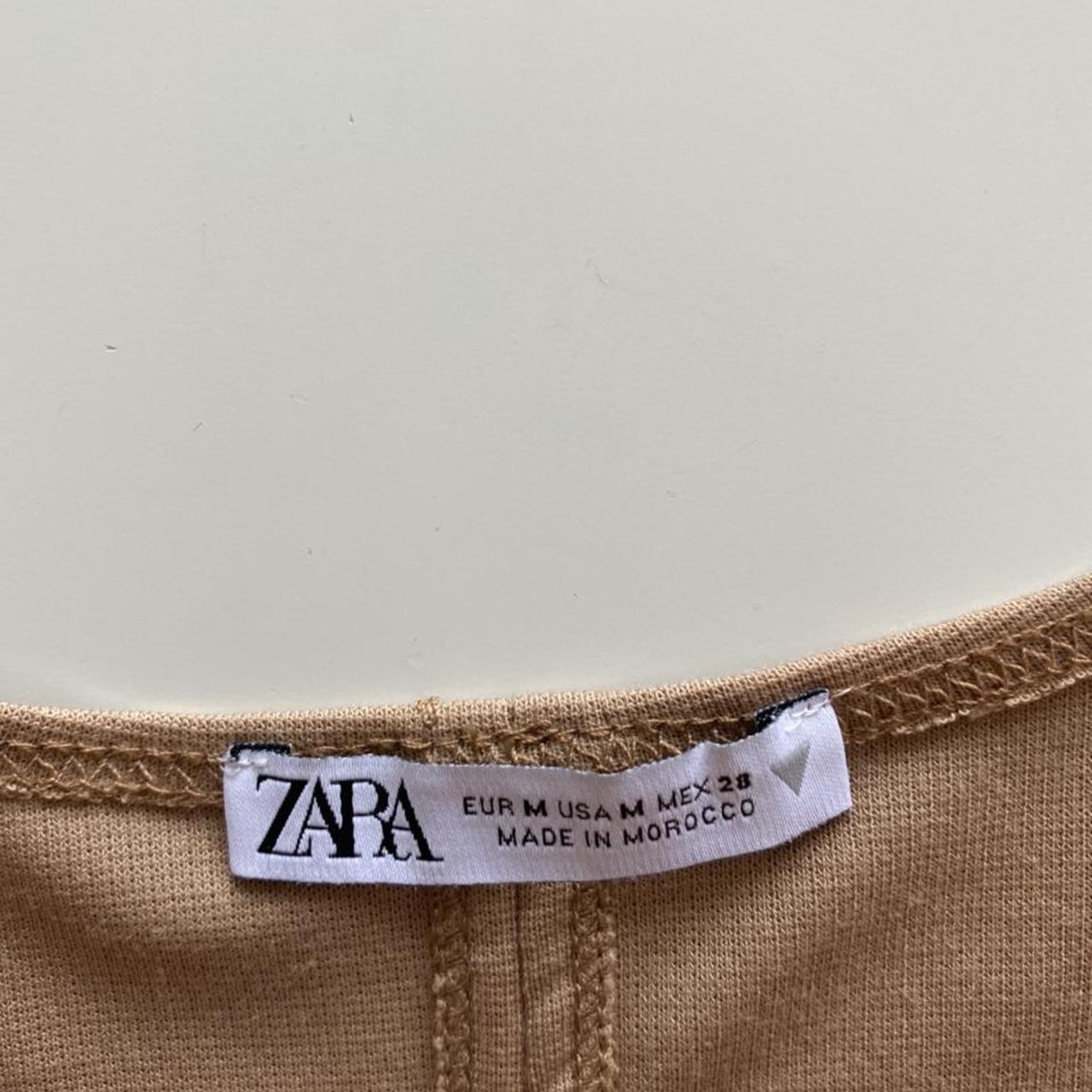 Zara bodycon nude midi dress with slit at the back.... - Depop