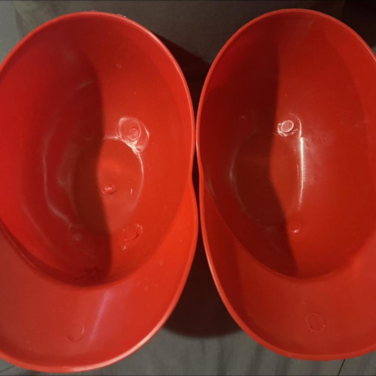 2 Angels red plastic baseball caps! 11” length - Depop