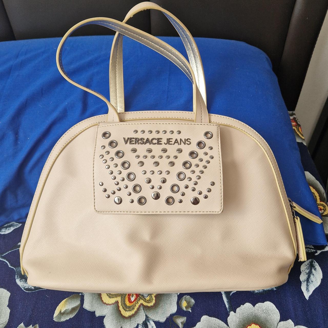 Versace cream handbag with duster bag - Depop