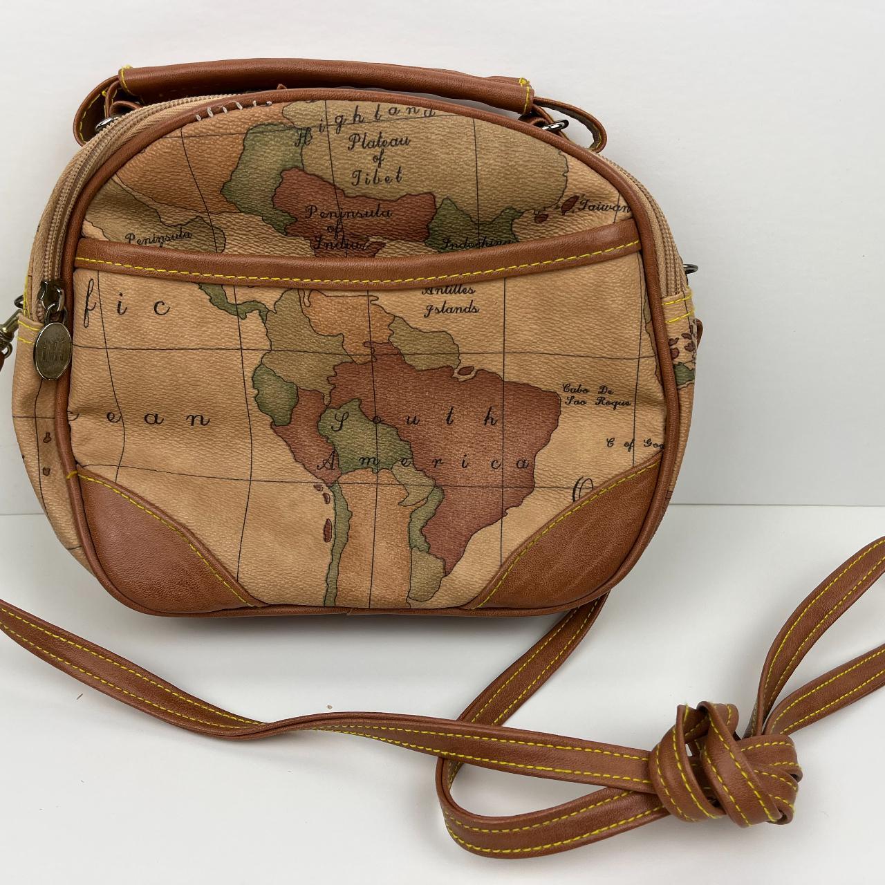 Vintage Gitano World Map small crossbody purse made... - Depop