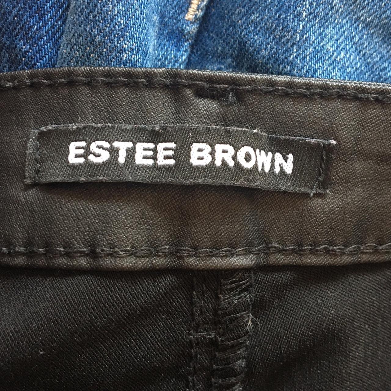 Estee Brown leather look tight jeans trousers /... - Depop