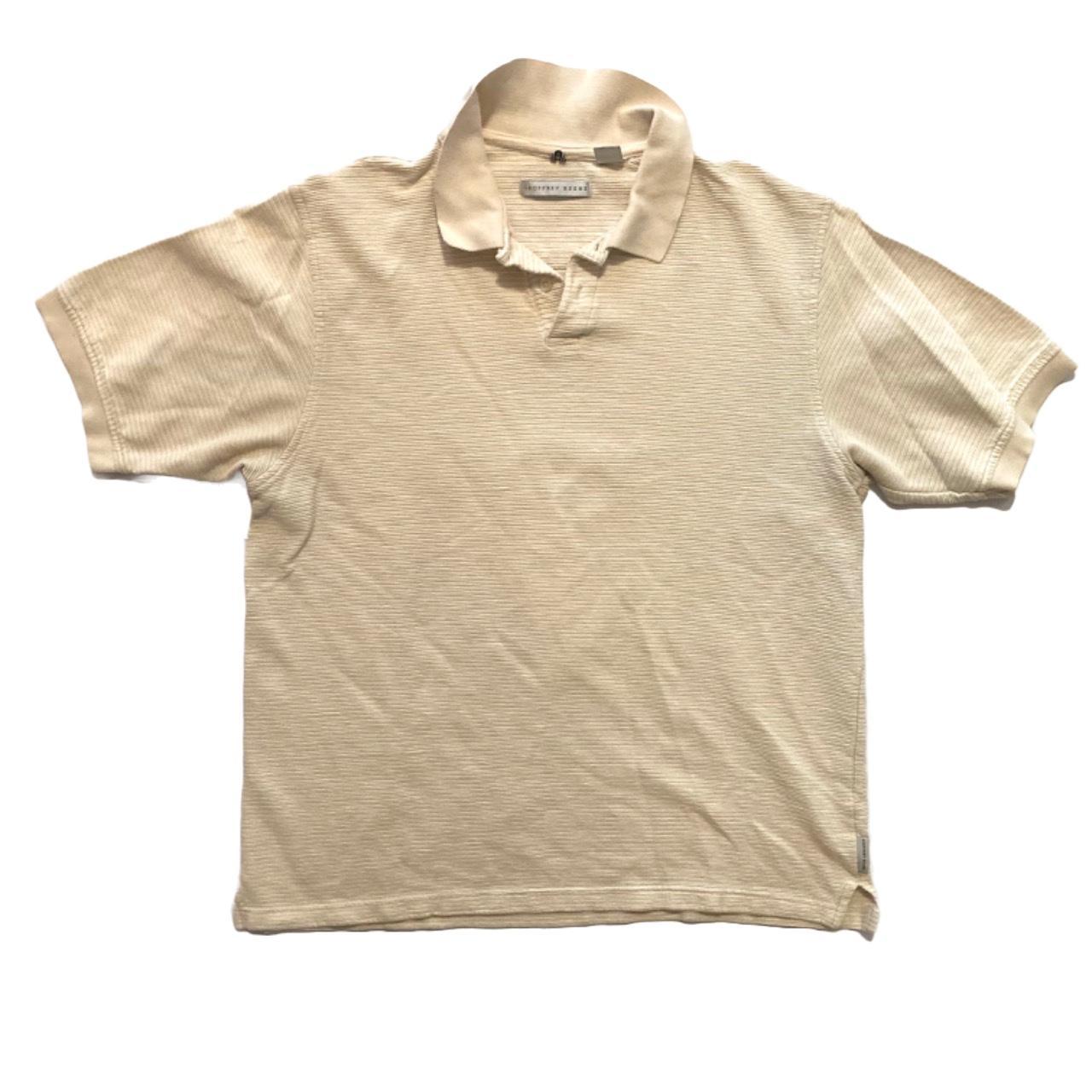 Cream colored. Geoffrey Beene polo shirt. Aged like... - Depop