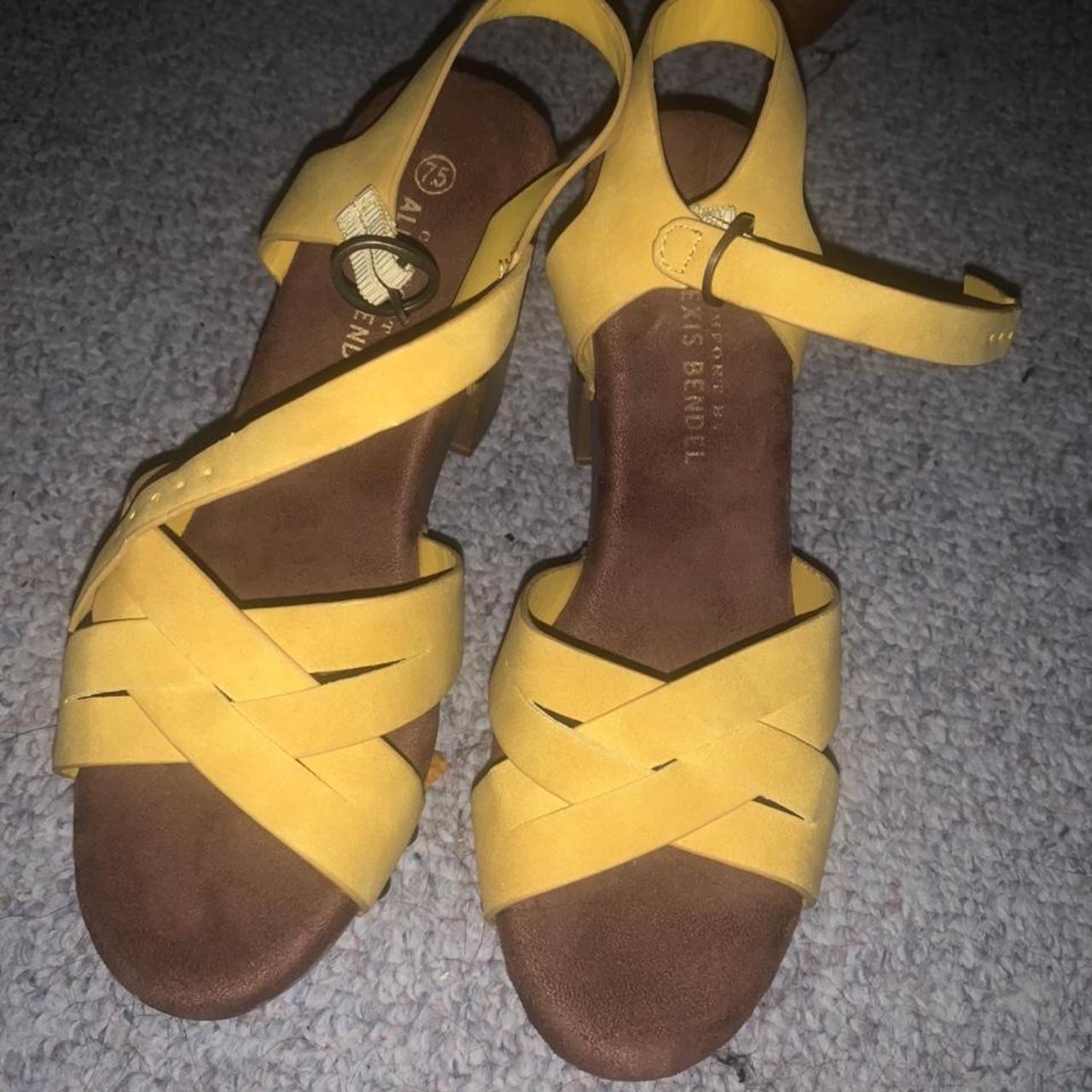 Alexis bendell yellow platform sandals, original... - Depop