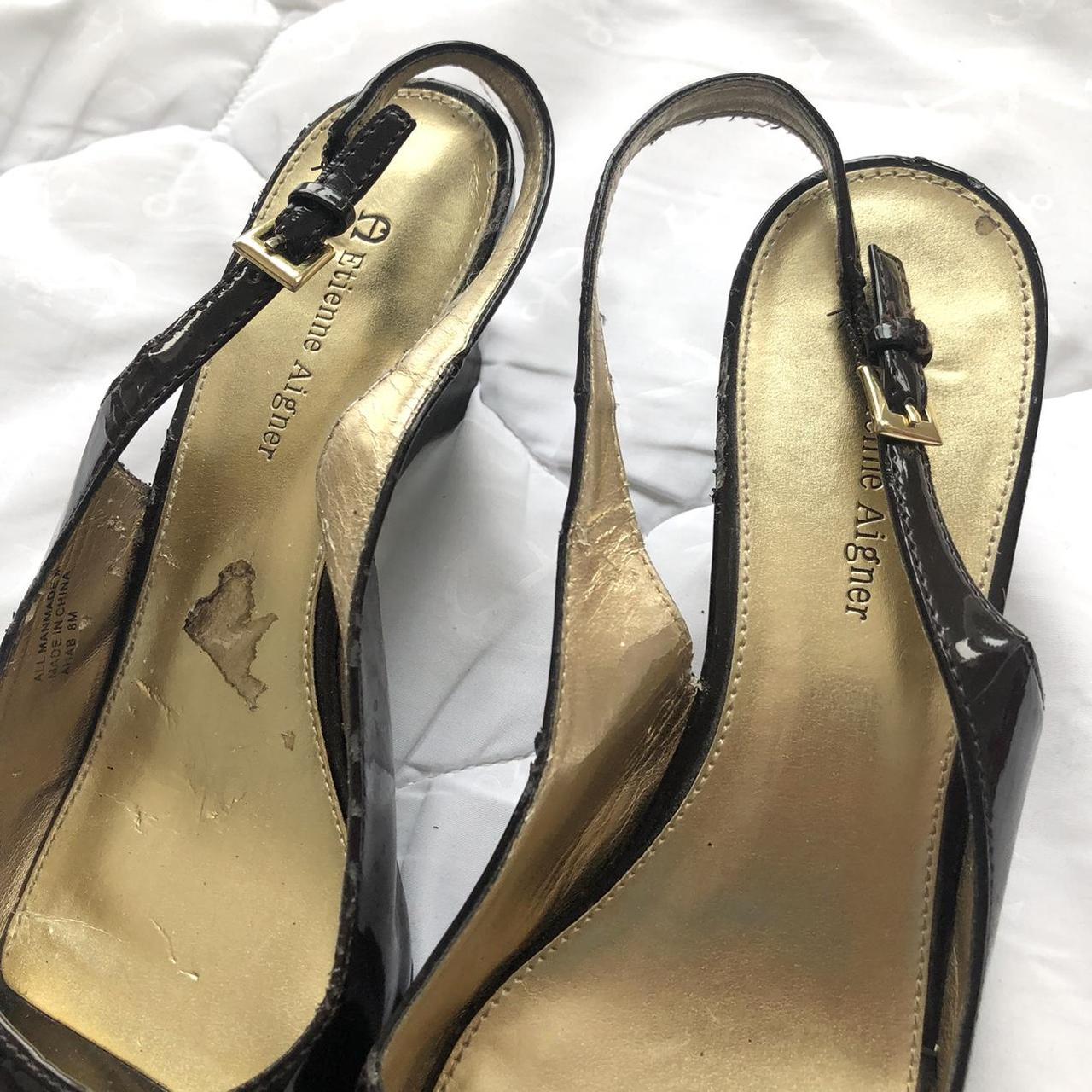 Vintage dark brown Etienne Aigner heeled sandals.... | Depop