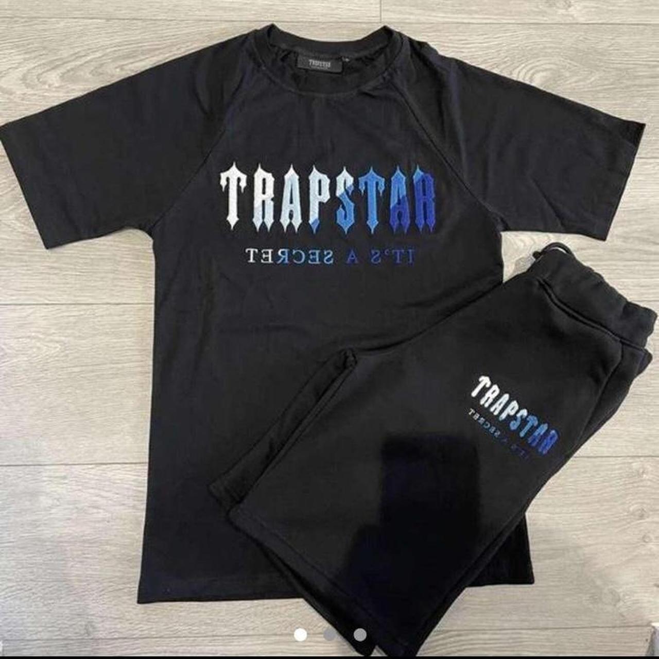 Trapstar Short Set Blue/grey/white Open to offers. - Depop
