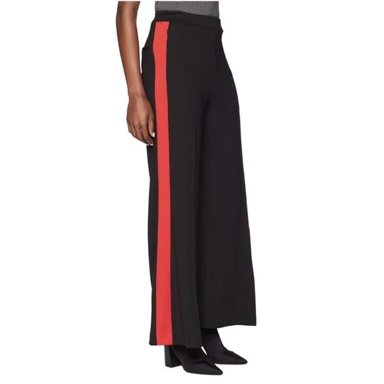 The Kooples Sport Wide Leg Black Trousers With Red Depop