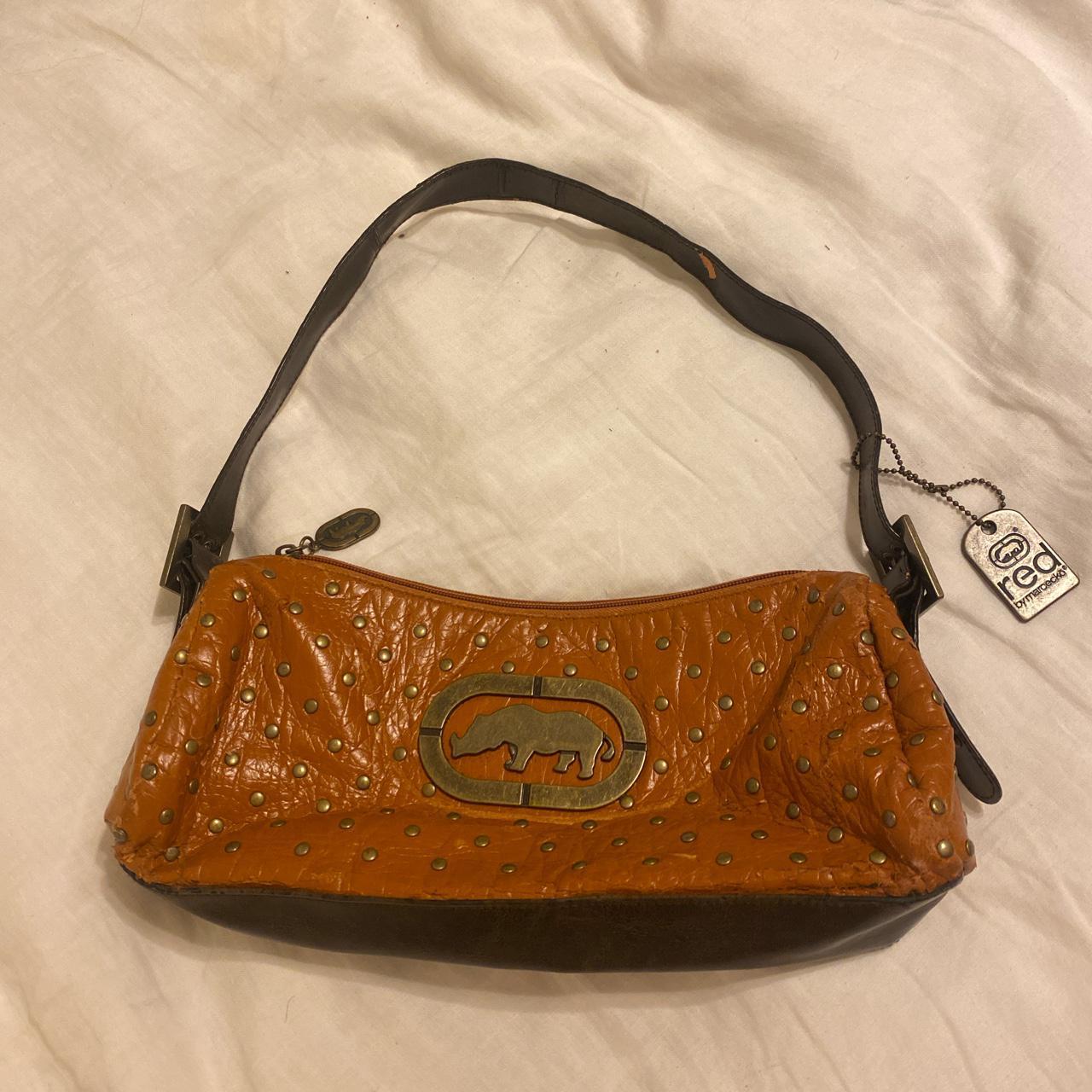 Super sick Echo Red Brown leather purse. Brassy/... - Depop