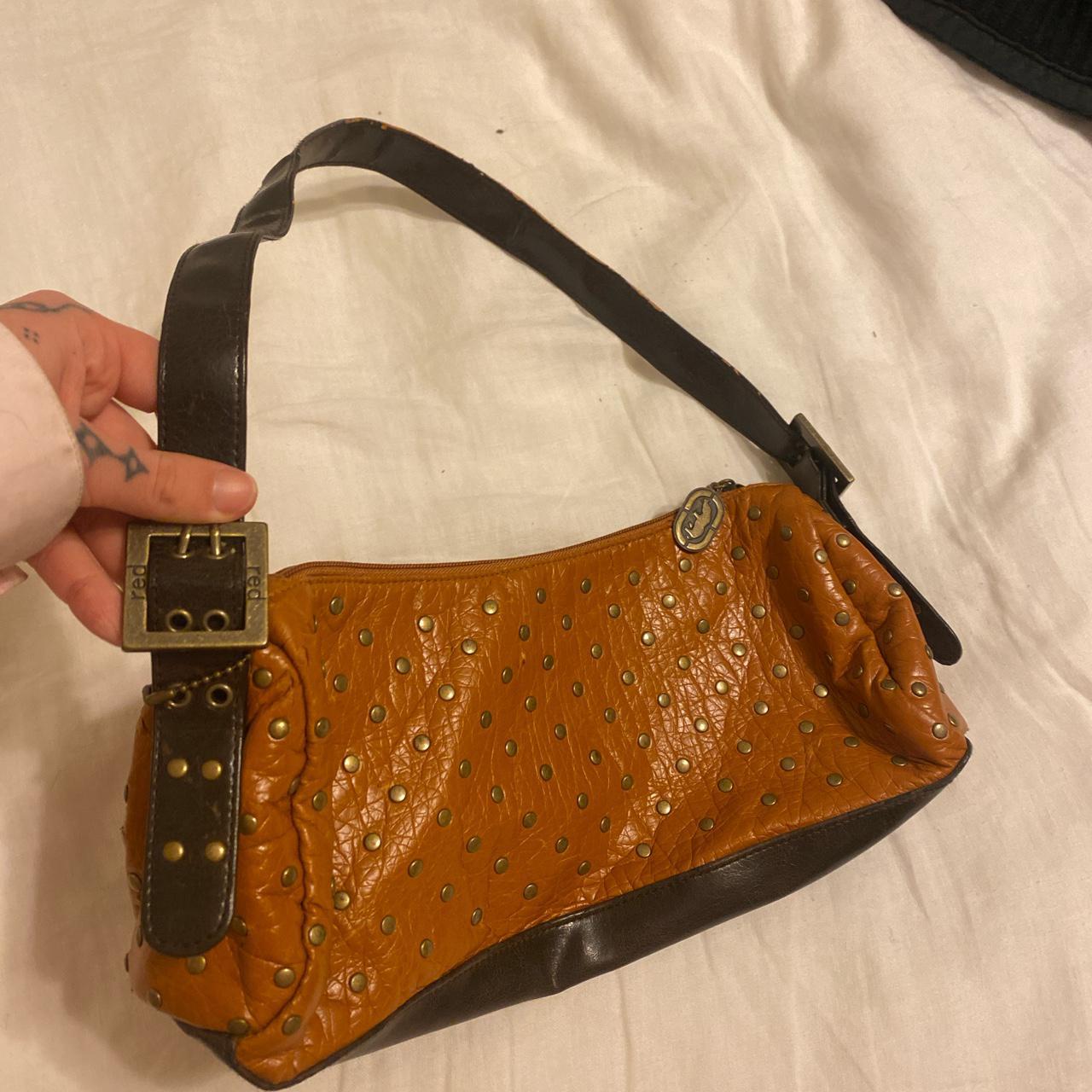 Super sick Echo Red Brown leather purse. Brassy/... - Depop