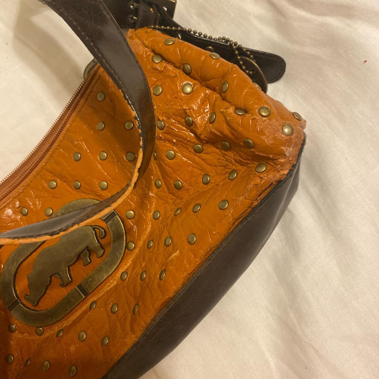 Super sick Echo Red Brown leather purse. Brassy/... - Depop