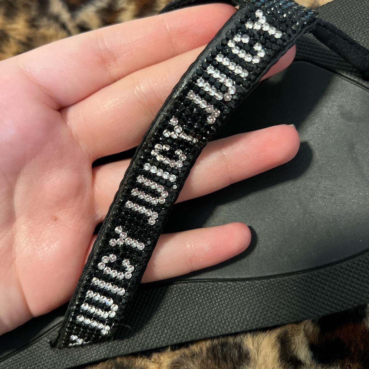 Juicy couture bedazzled “juicy” flip flops. Never... - Depop
