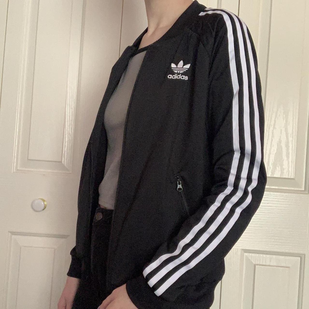 Adidas Originals Women's Black and White Jacket | Depop