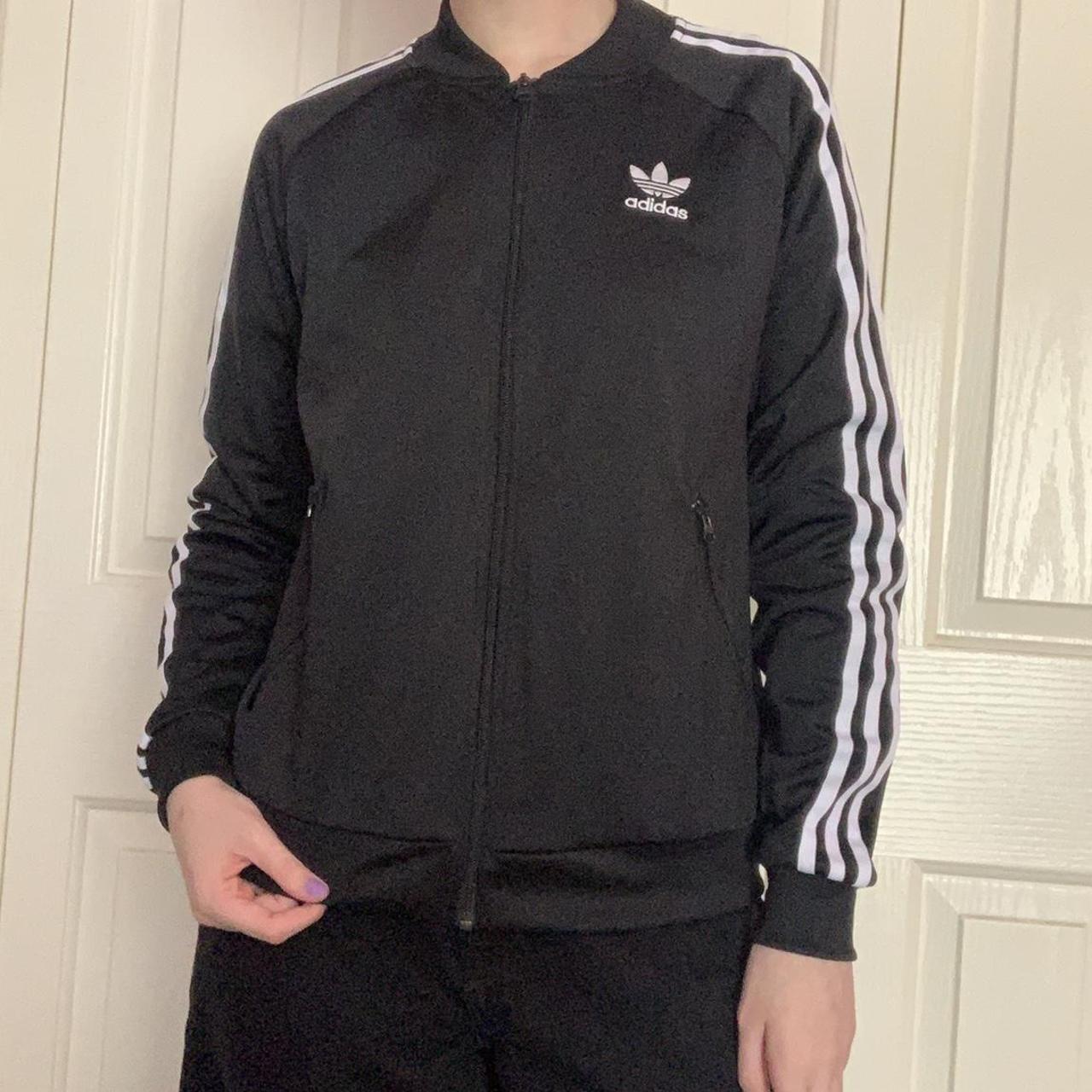 Adidas Originals Women's Black and White Jacket | Depop