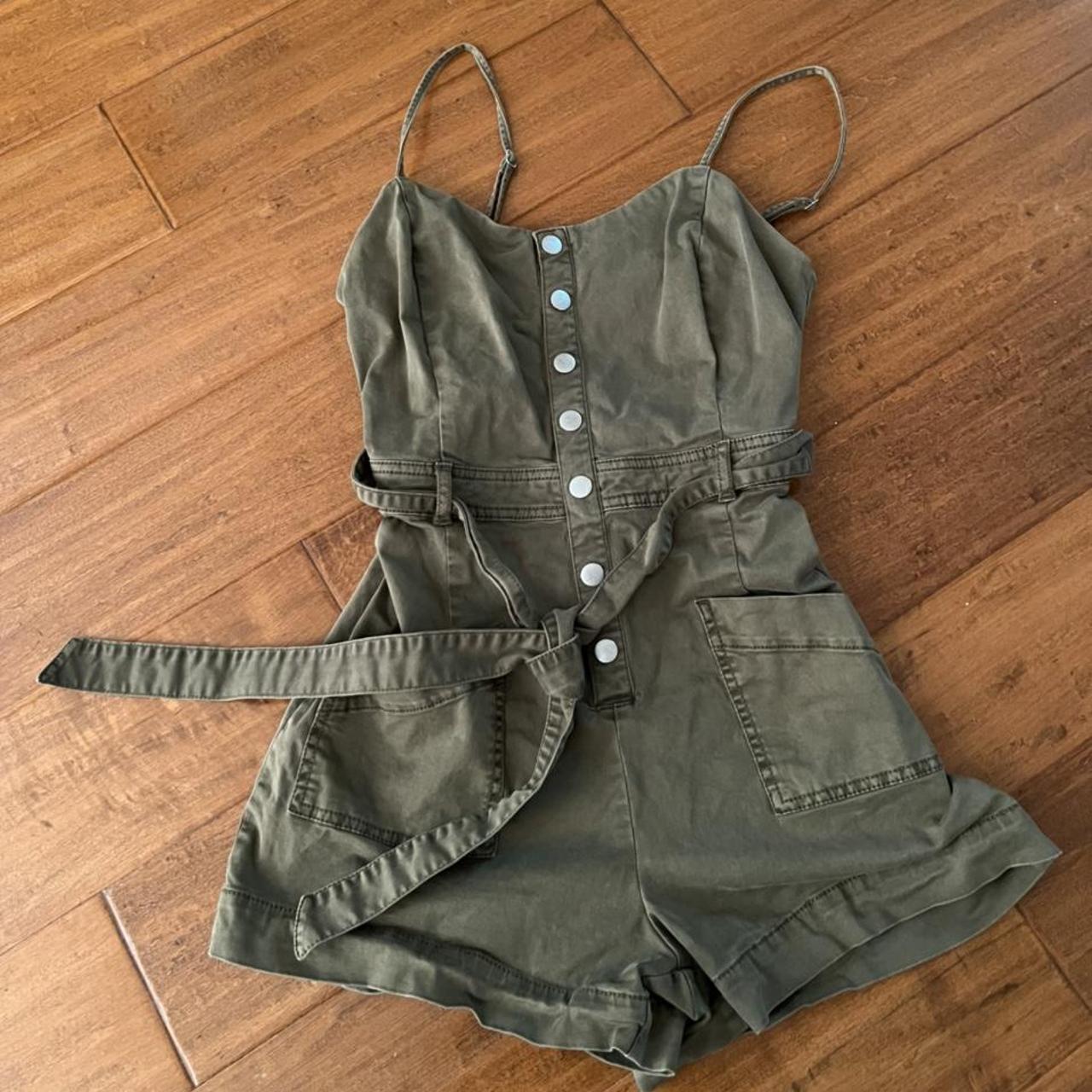 Olive green Romper from Garage; In good condition... - Depop