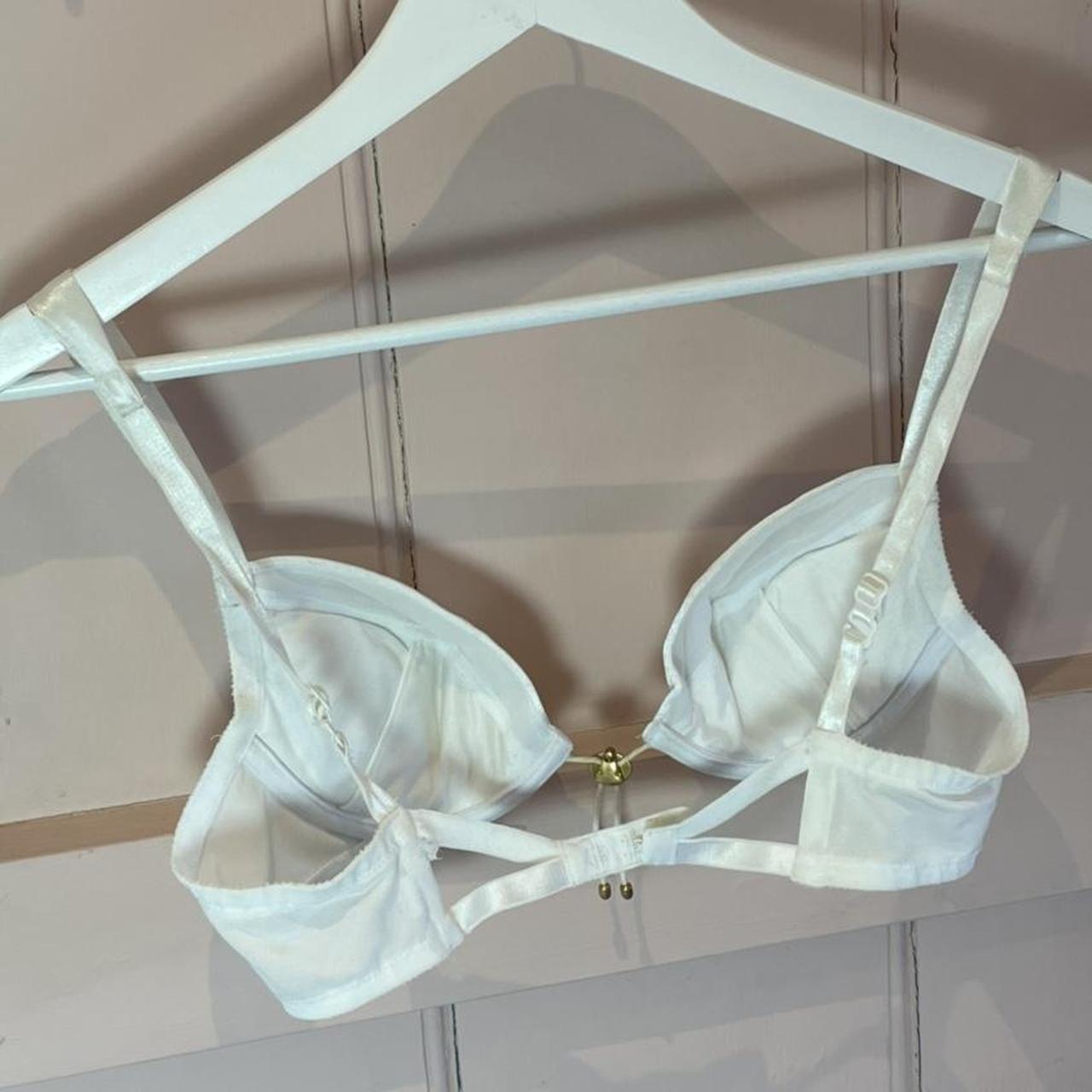 Wonderbra white bra size 36a. gorgeous gold metal... - Depop