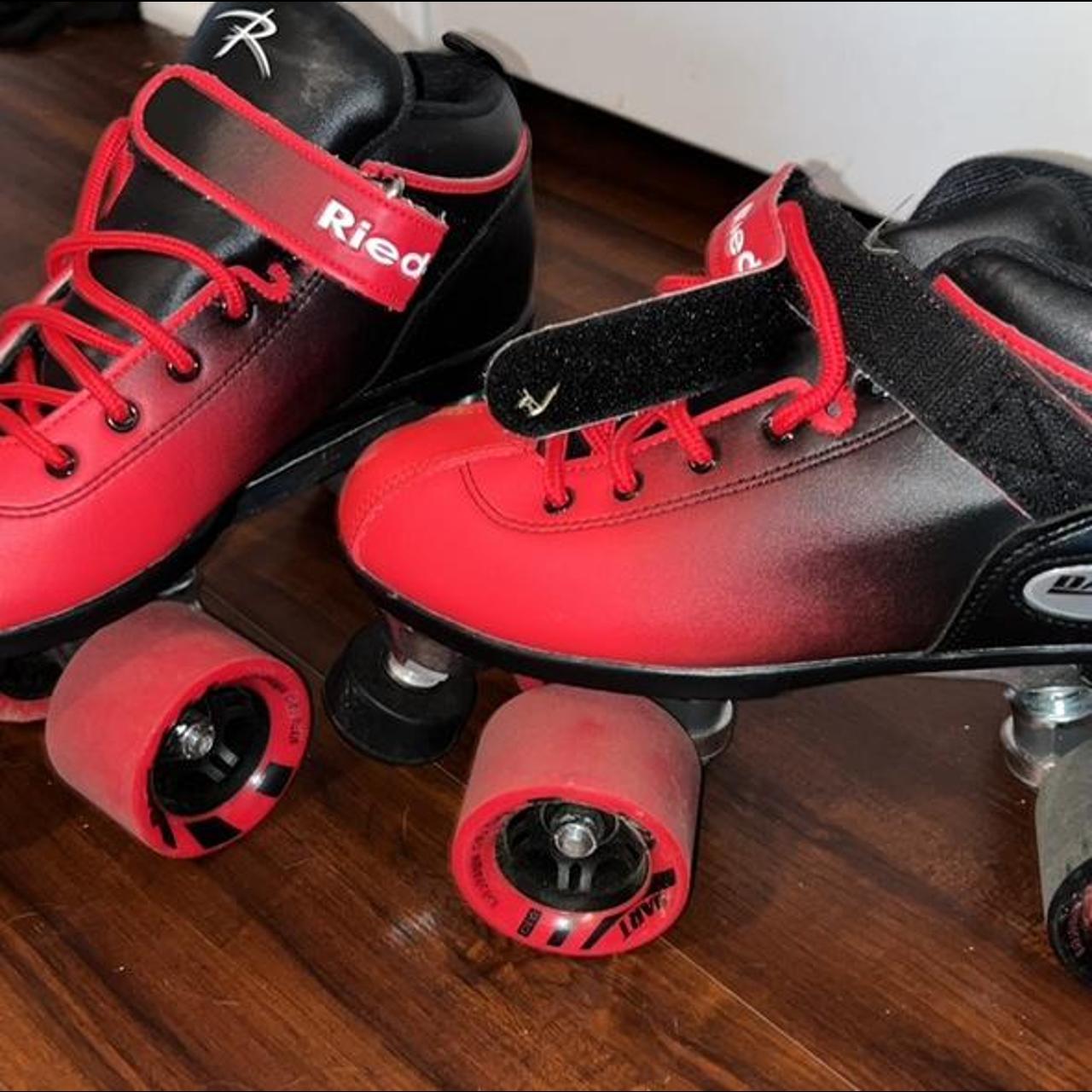Riedell skates for sale Riedell Red and Black Dart... - Depop