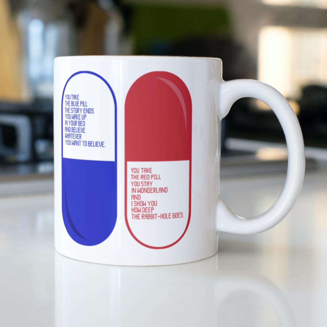 ITEM DETAILS: The MATRIX Red Blue Pill Gift Mug... - Depop