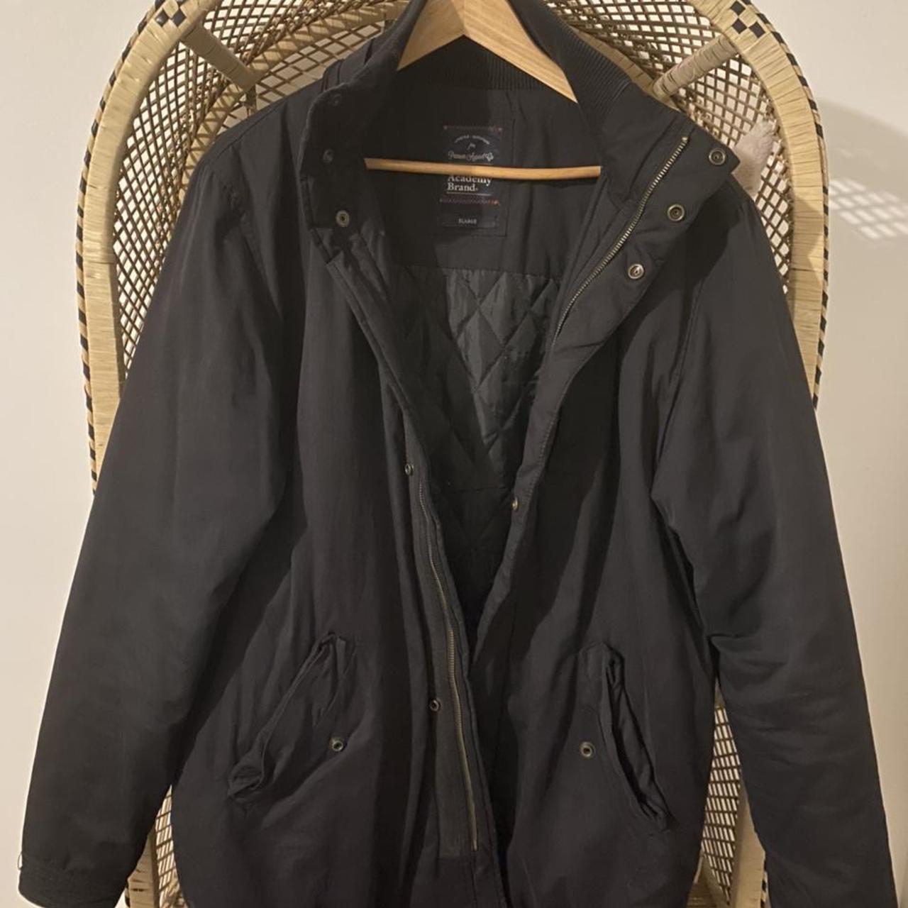 The Academy Brand Size XL black coat / jacket... - Depop