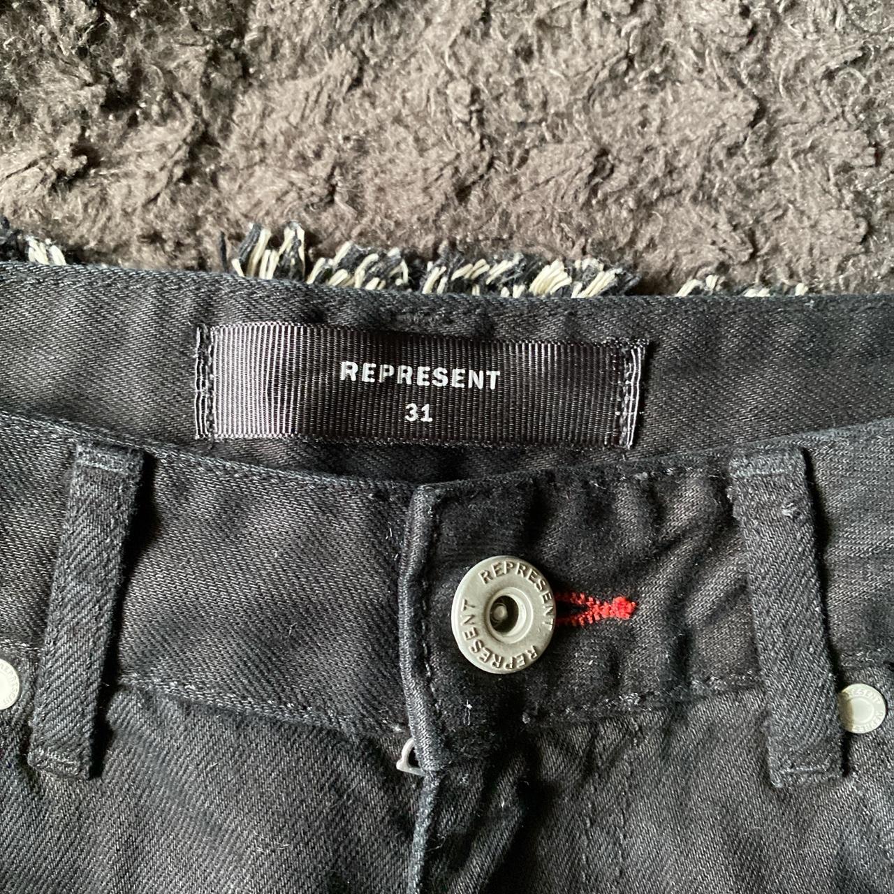 Represent Men's Black and Silver Jeans | Depop