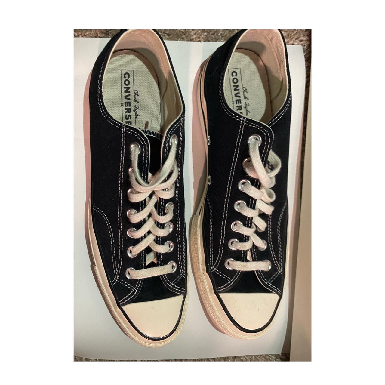 black low rise converse all star sneakers. 9.5... - Depop