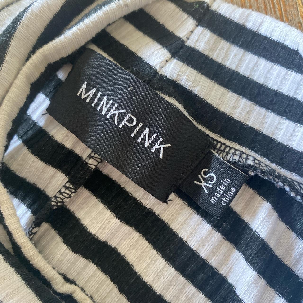 Black and white mink pink midi dress Size XS - Depop