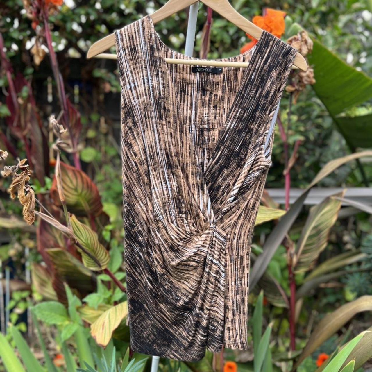 Nic & Zoe V Neck Sleevless Multi Colored Striped... | Depop