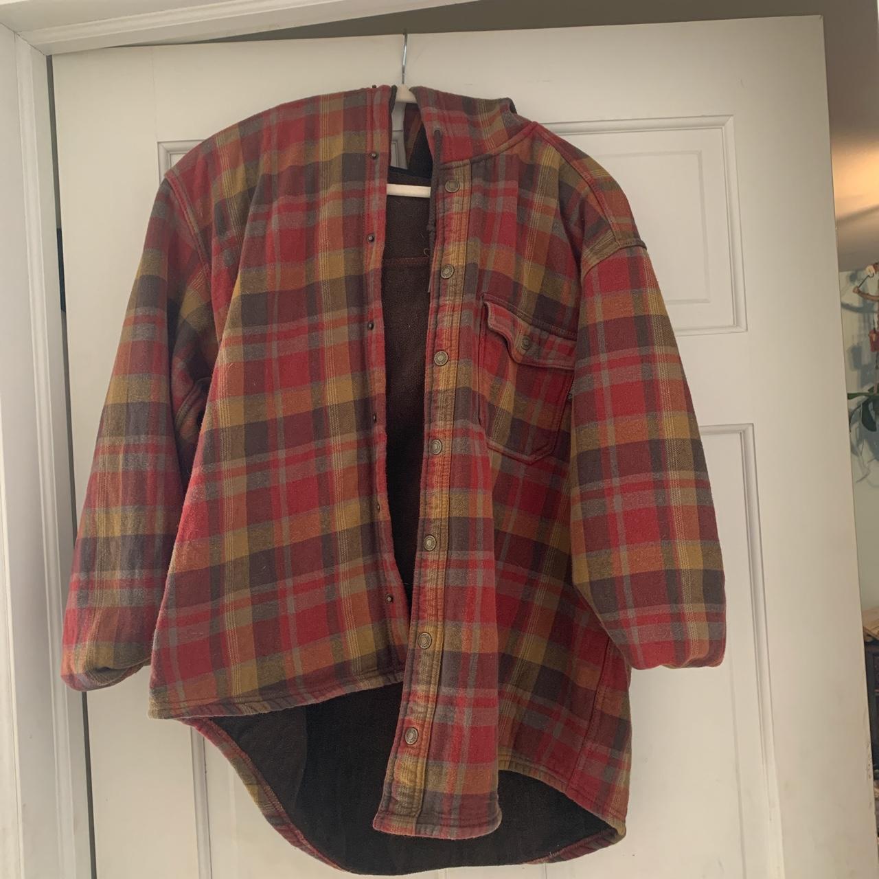 Flannel jacket with hood Brand: Wolverine - Depop