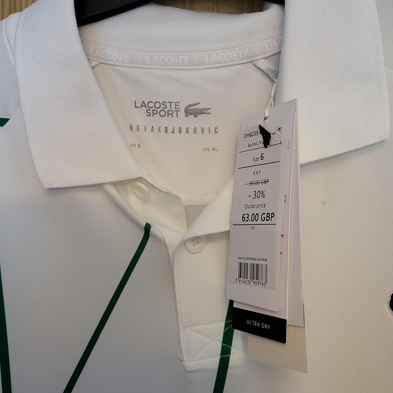 Mens Lacoste Sports Novak Djokovic Green and White... - Depop