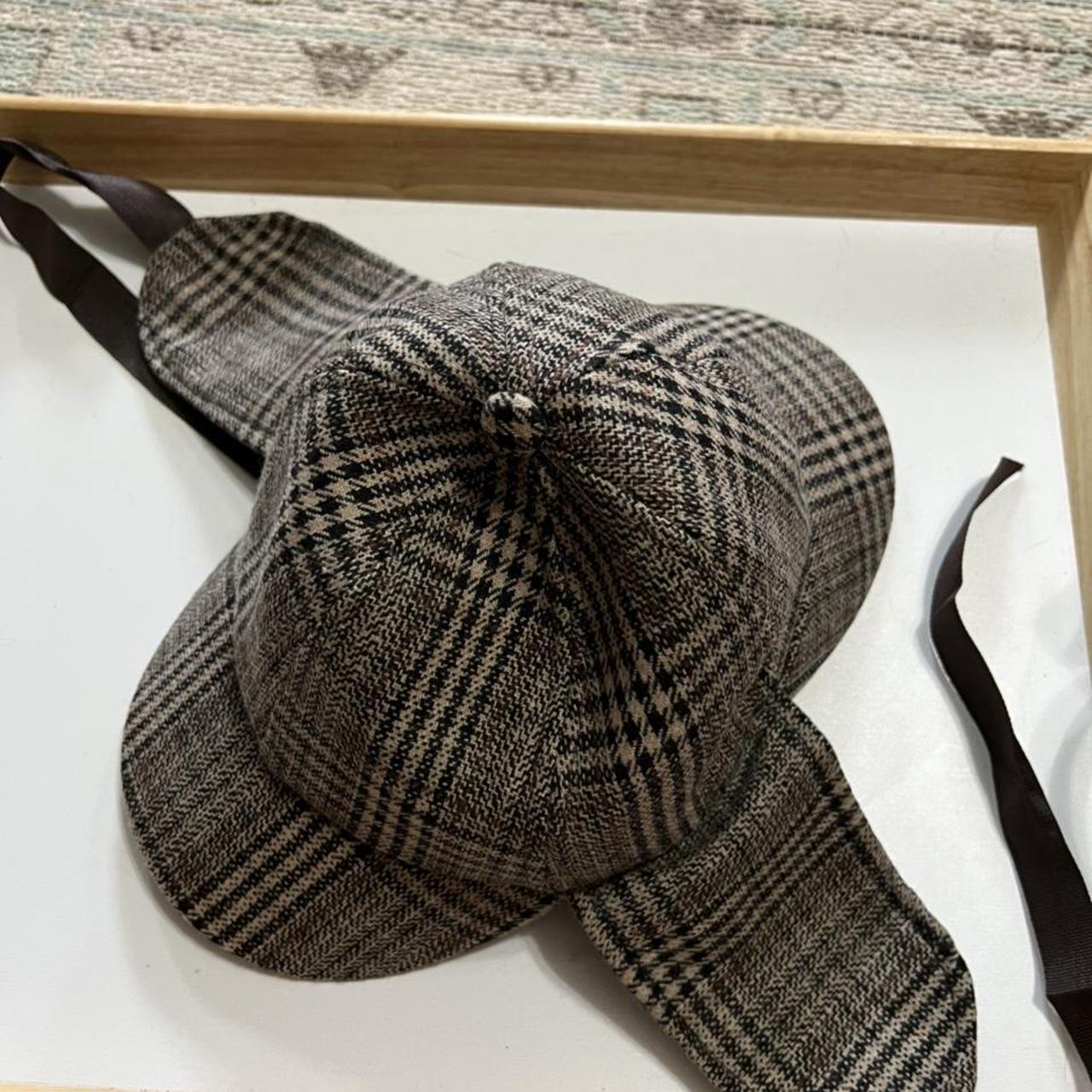 Detective hat Sherlock Holmes plaid hat British vibe... | Depop