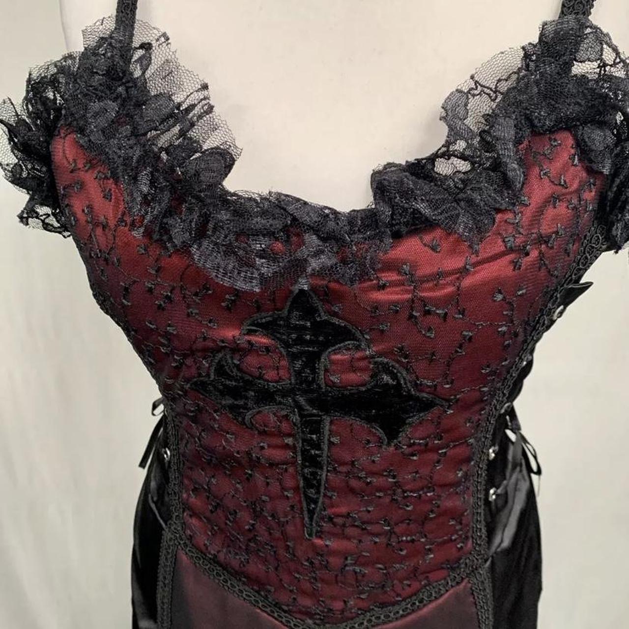 Gravestone vamp dress ️ Goth crucifix vampire... - Depop