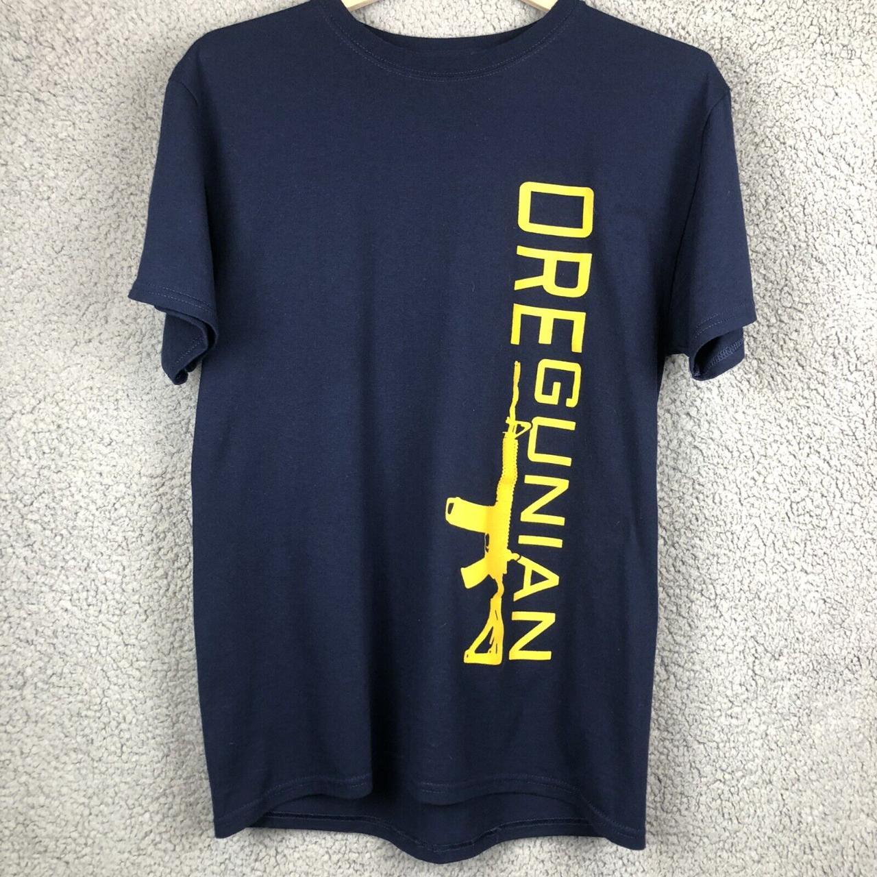 Jerzees Men's Navy and Yellow T-shirt | Depop