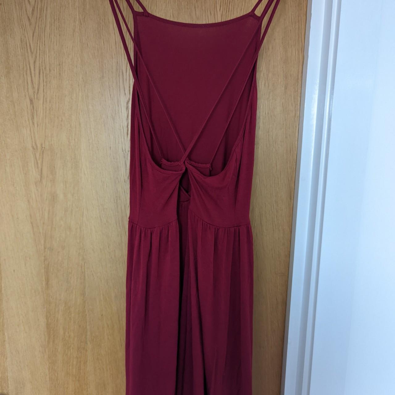 Lovely summer burgundy dress with pretty crossover... - Depop