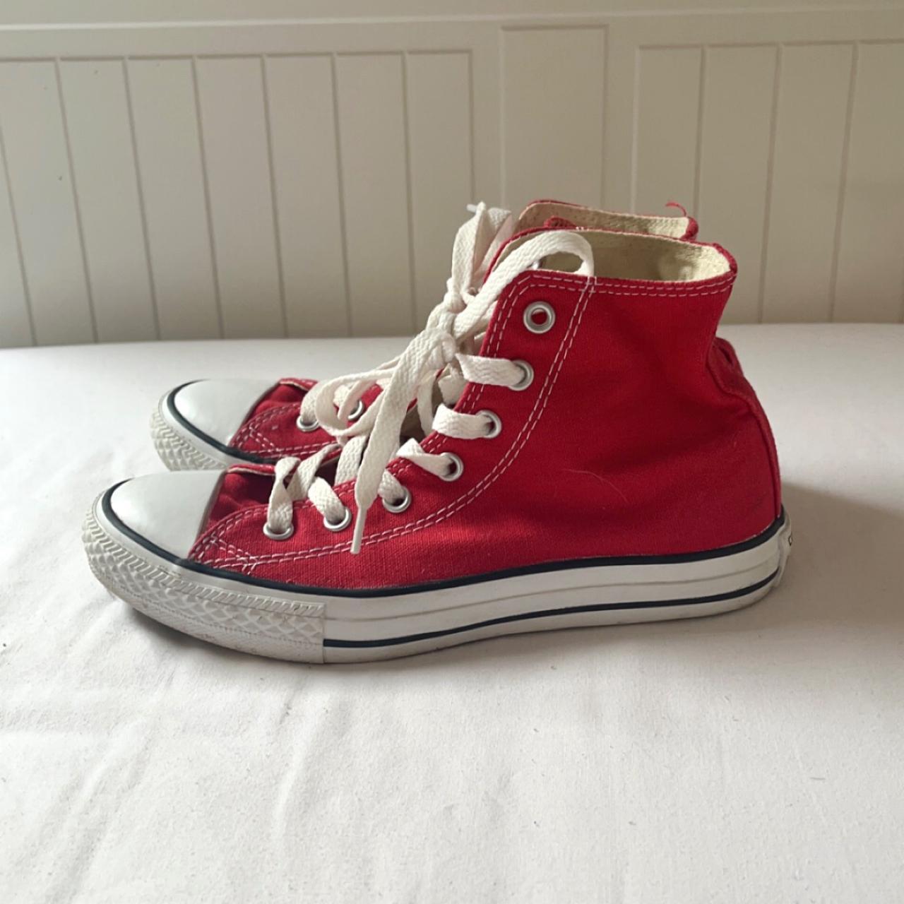 Converse Women's Red Trainers | Depop