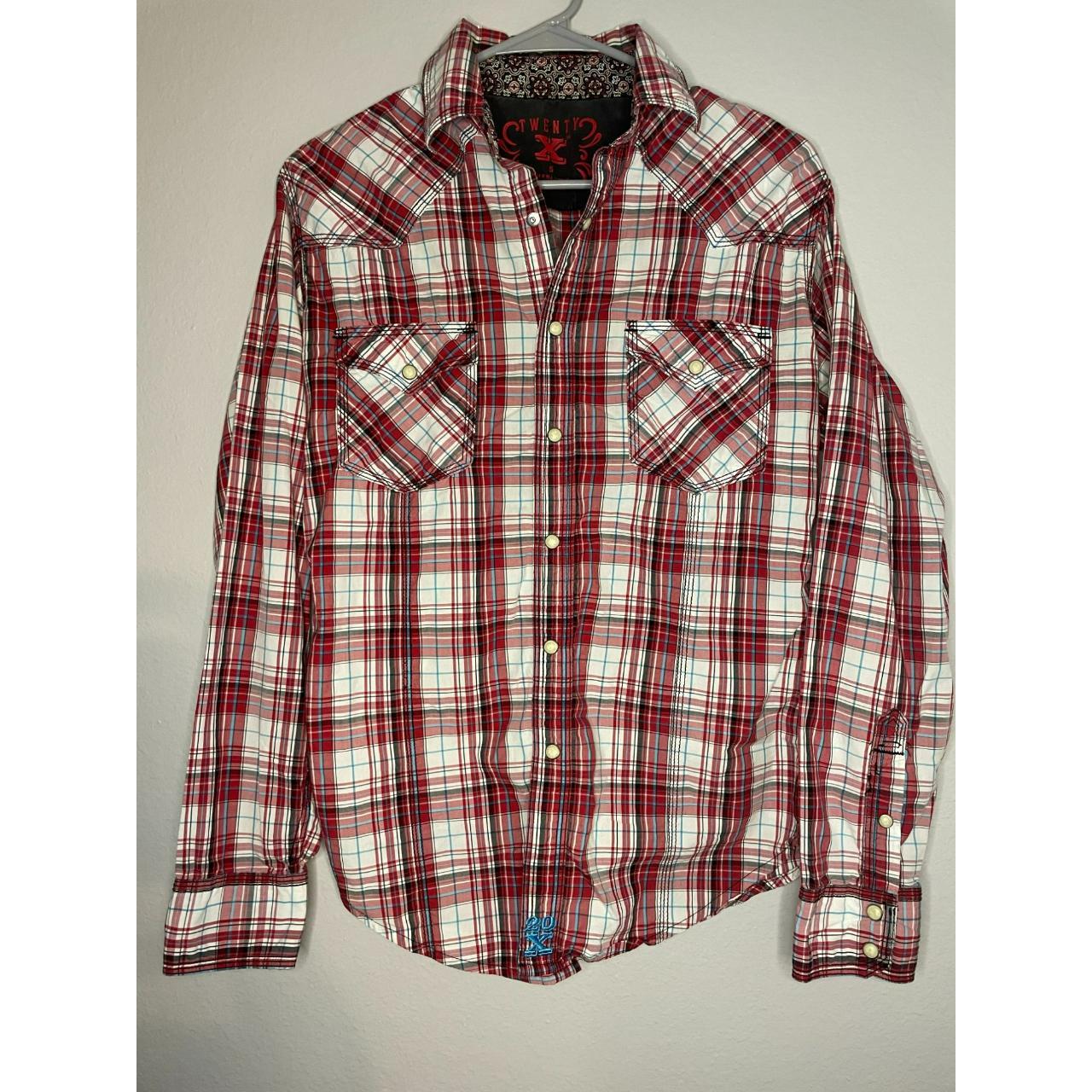 Women's Twenty X Pearl Snap up Shirt Size S - Depop