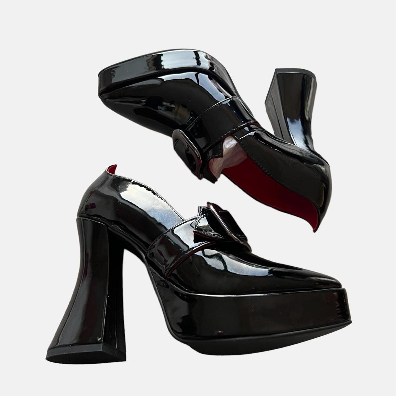 Black widow witch style grunge goth dark heels... - Depop