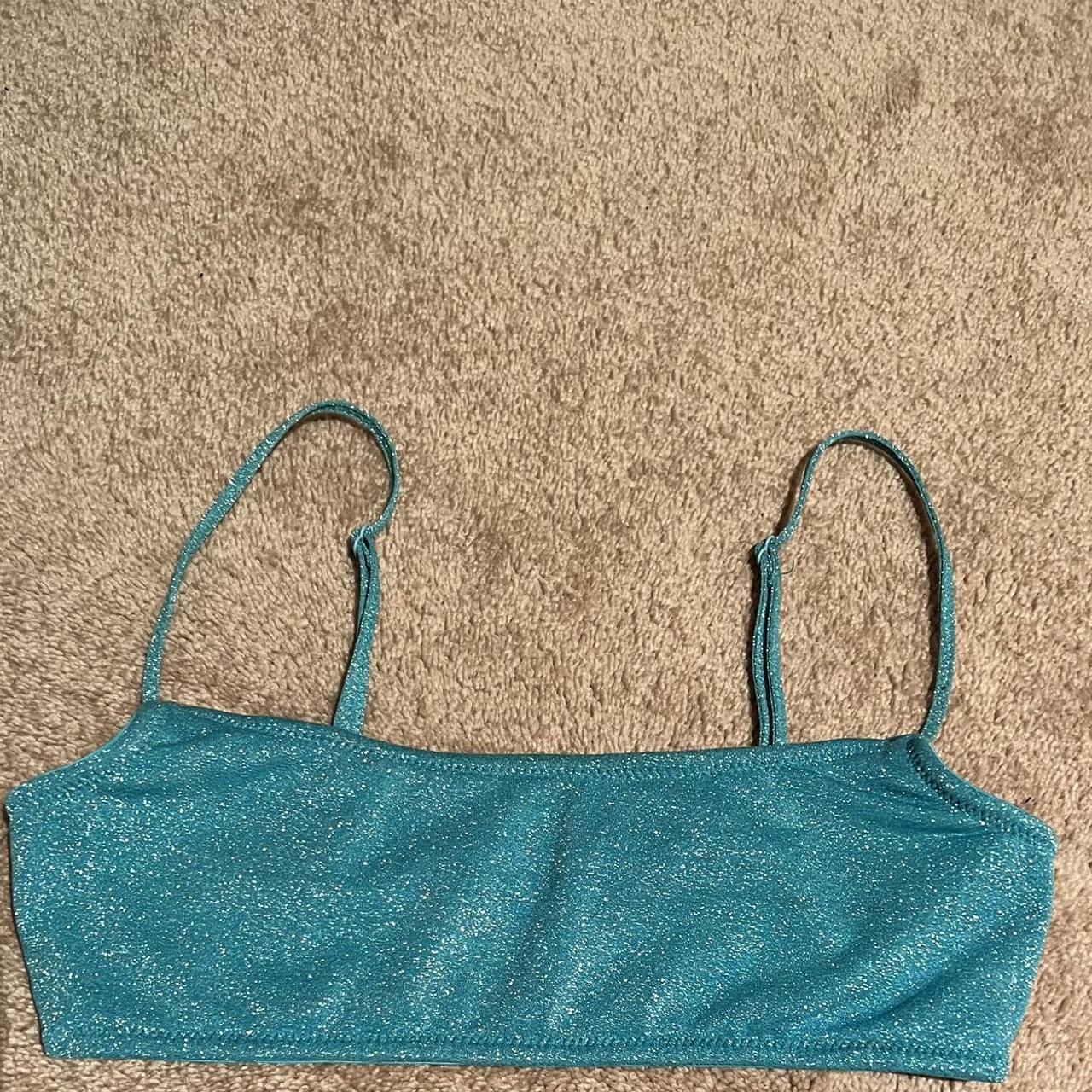 BABY BLUE SPARKLE TRIANGL BIKINIS originally... - Depop