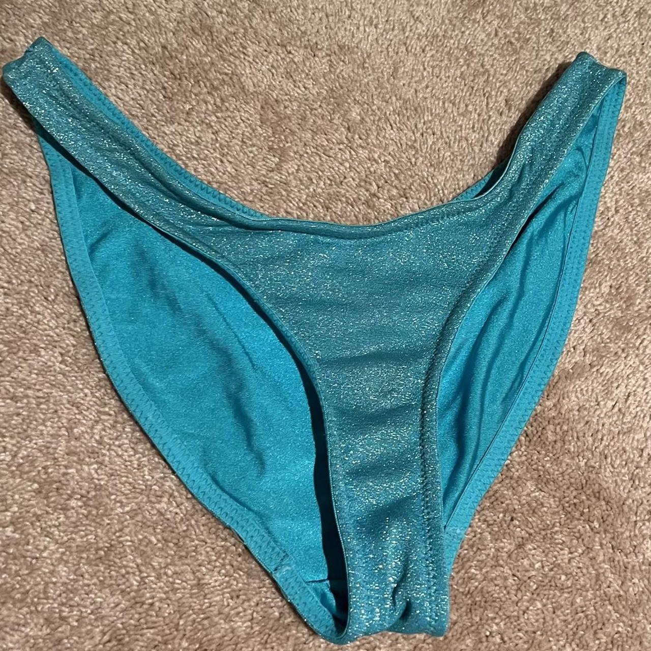 BABY BLUE SPARKLE TRIANGL BIKINIS originally... - Depop