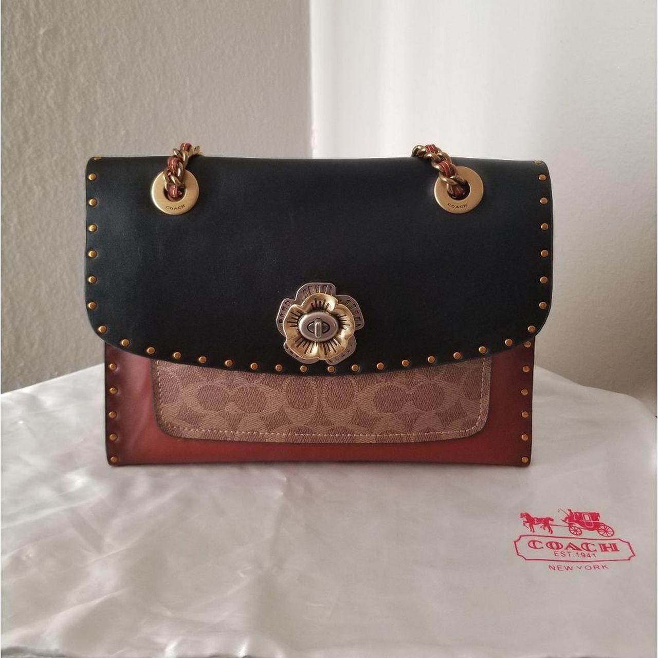 Coach Tea Rose Handbag 100% authentic, genuine... - Depop